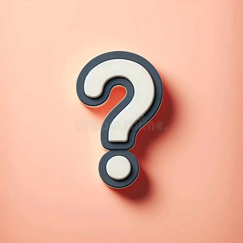 3D Question Mark Sticker Isolated on Peach Color Background. Minimalist ...