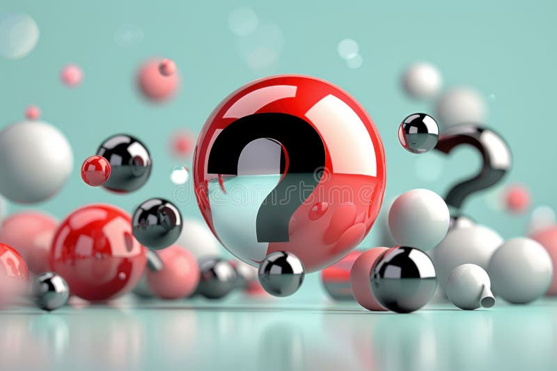 3D Question Mark Surrounded by Colorful Spheres. Generative Ai Stock ...