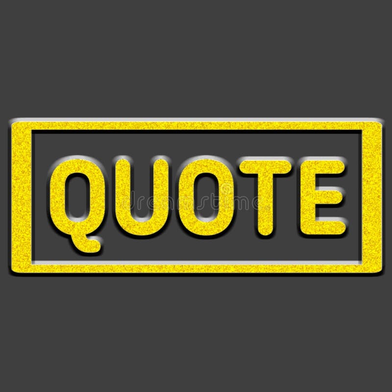 3D quote text gold design stock illustration. Illustration of frame ...