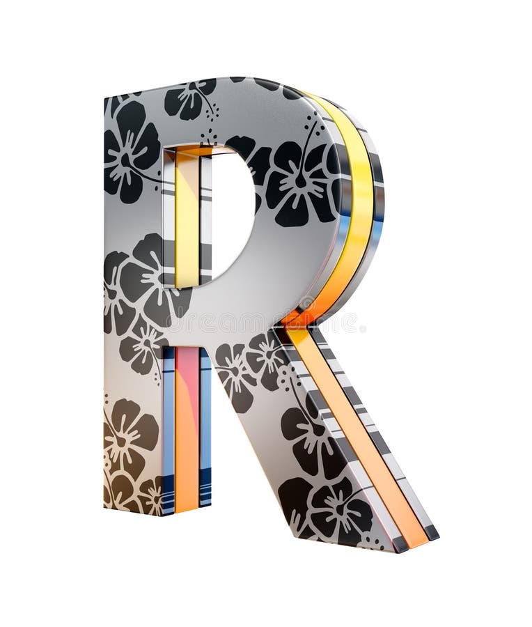 Letter R Black Flower Alphabet Stock Illustrations – 224 Letter R Black ...