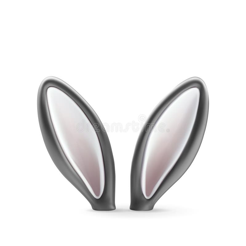 3D Rabbit Easter Ears Isolated on White Stock Illustration ...