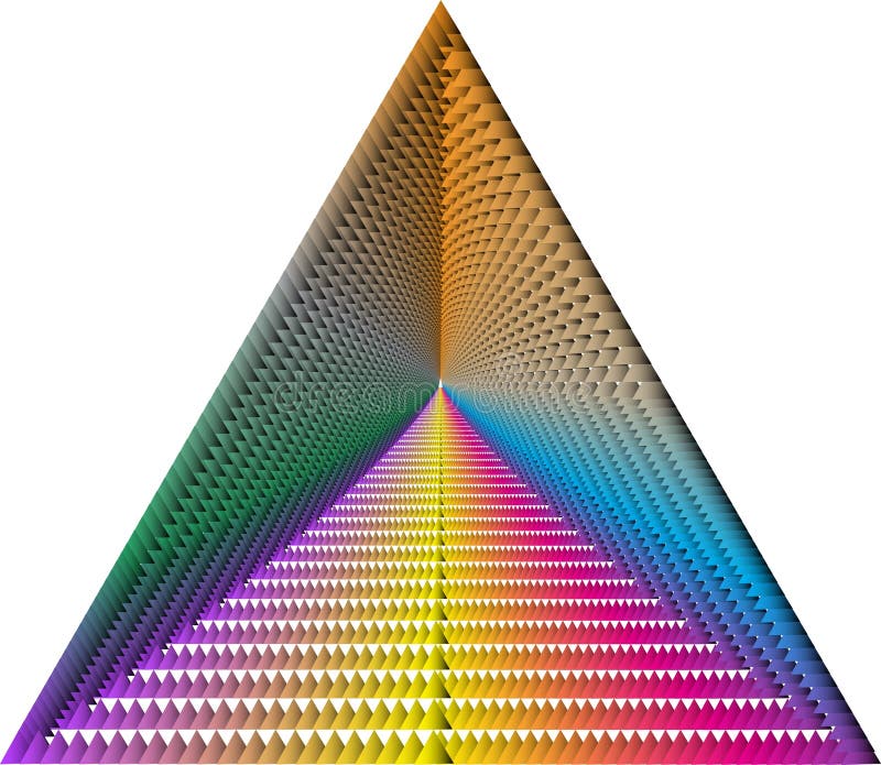 3D rainbow color pyramid stock illustration. Illustration of bounce ...