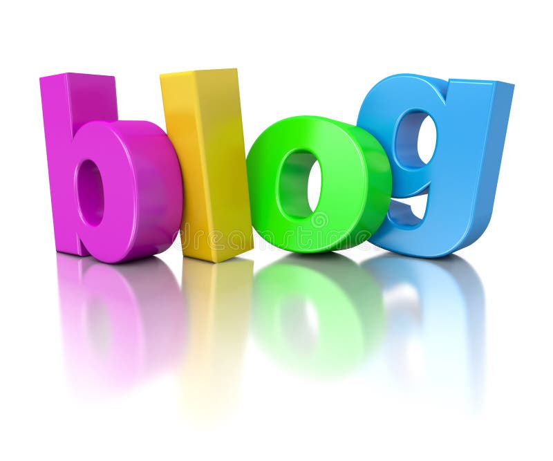 3d rainbow text blog stock illustration. Illustration of blog - 33222494