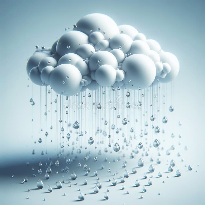 3D Raining Cloud Isolated on Background. AI Generated Stock Illustration - Illustration of ...