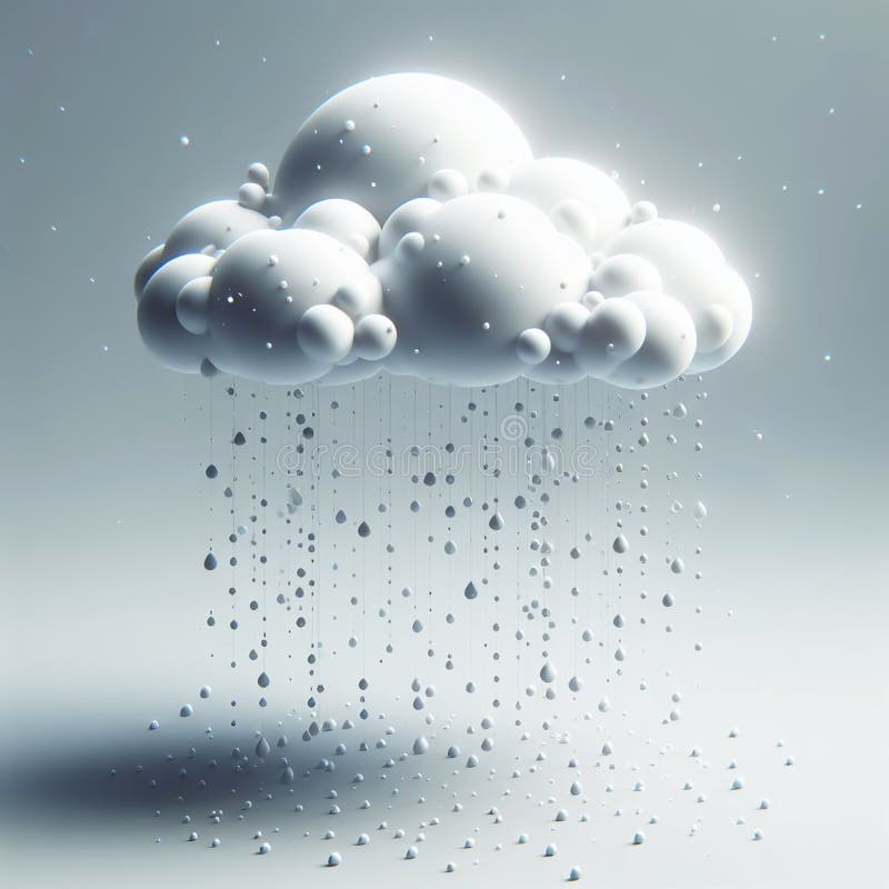3D Raining Cloud Isolated on Background. AI Generated Stock ...