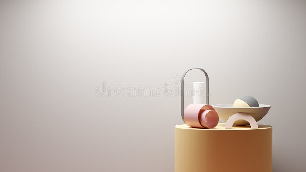 3d Random Subdued Disparate Objects with Subtle Pastel Palette Stock ...