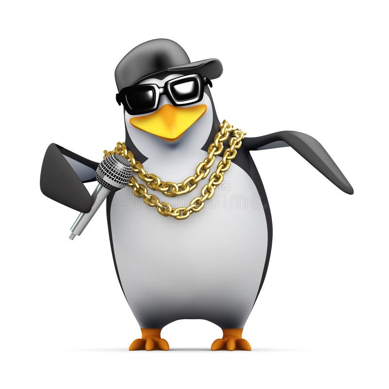 3d Rapper Penguin Tells it Like it is Stock Illustration - Illustration ...