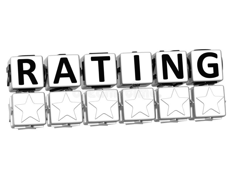 3D Rating Button Click Here Block Text Stock Illustration ...
