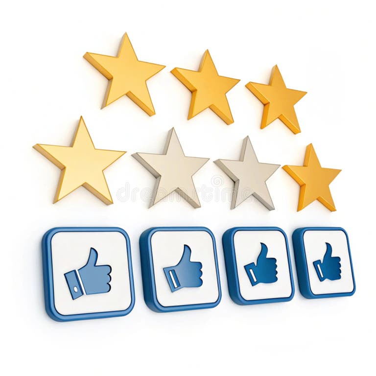 3D Rating Illustration Isolated on White Background Stock Illustration ...