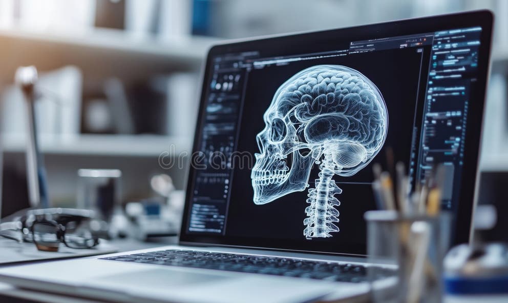 3D X-ray Visualization of Human Skull and Brain Anatomy on Laptop ...