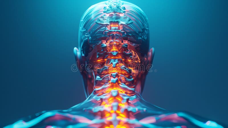 3D X-ray Visualization of Spine and Vertebrae Stock Illustration ...