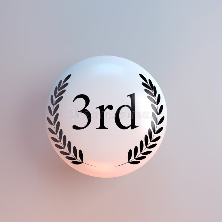 3d 3rd badge illustration stock illustration. Illustration of champion ...