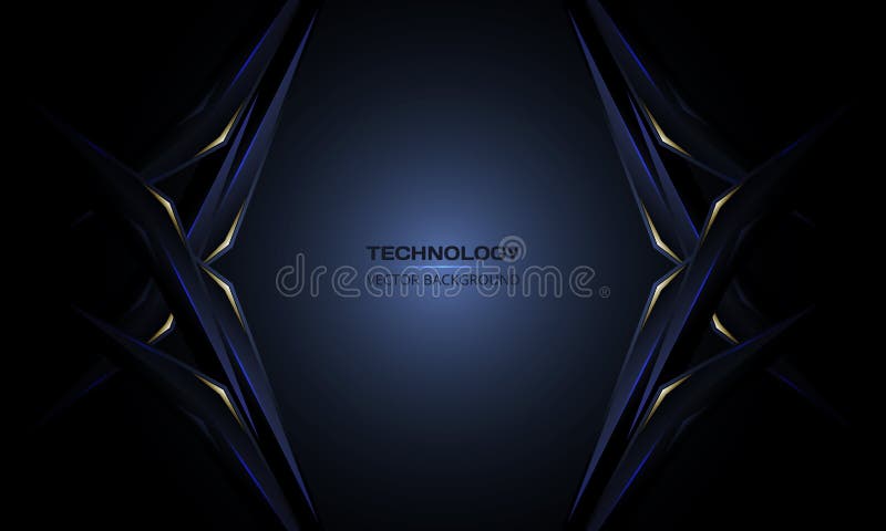 3d Realistic Abstract Techno Futuristic Dark Blue Modern Technology ...