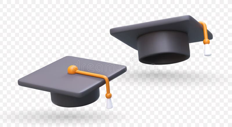 3d Realistic Academic Cap in Different Positions. Graduation Cap for ...