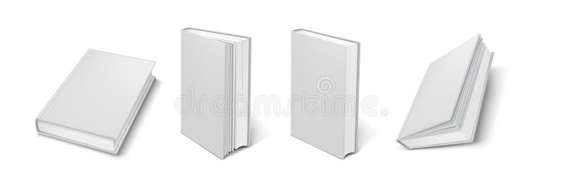 3D Realistic Blank Book Mockup with Front and Side Views Stock Vector ...