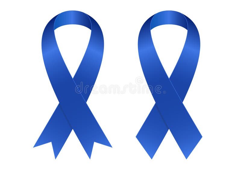 Realistic Blue Awareness Ribbon on White Background Vector Illustration ...