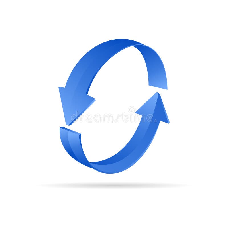 3D Realistic Blue Circle Arrow Vector Stock Vector - Illustration of ...