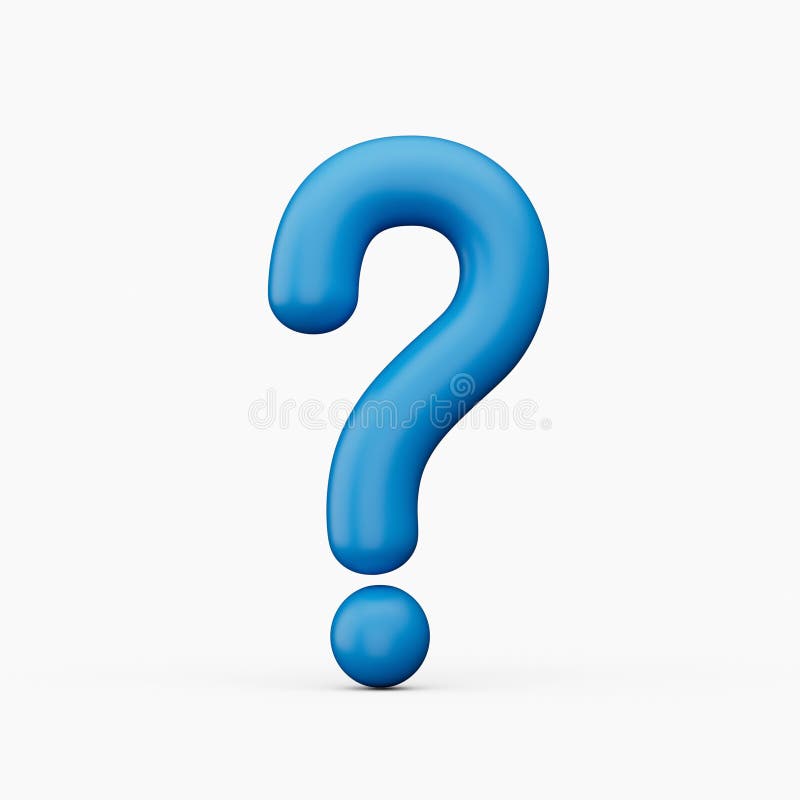 3d Realistic Blue Question Mark 3d Illustration Stock Illustration ...