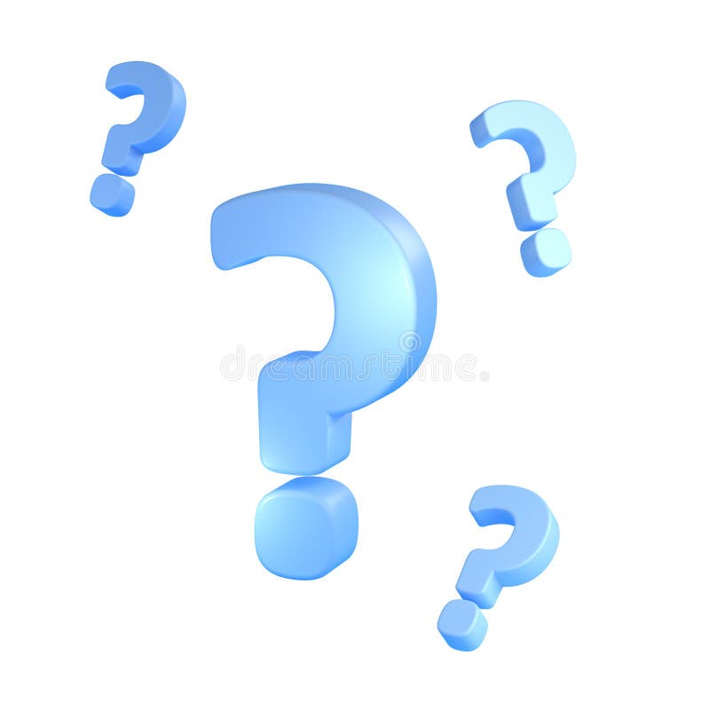 3d Realistic Blue Question Marks. Luxury Template Decorative Design ...