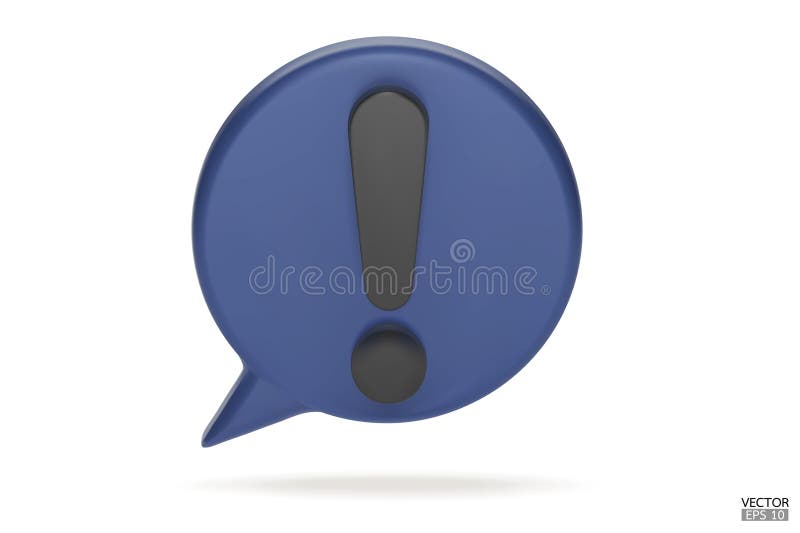 3d Realistic Blue Round Warning Sign on White Background. Hazard ...