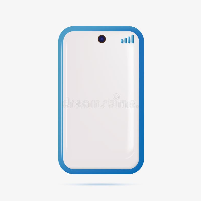 3d Realistic Blue Smart Phone. Vector Stock Vector - Illustration of ...