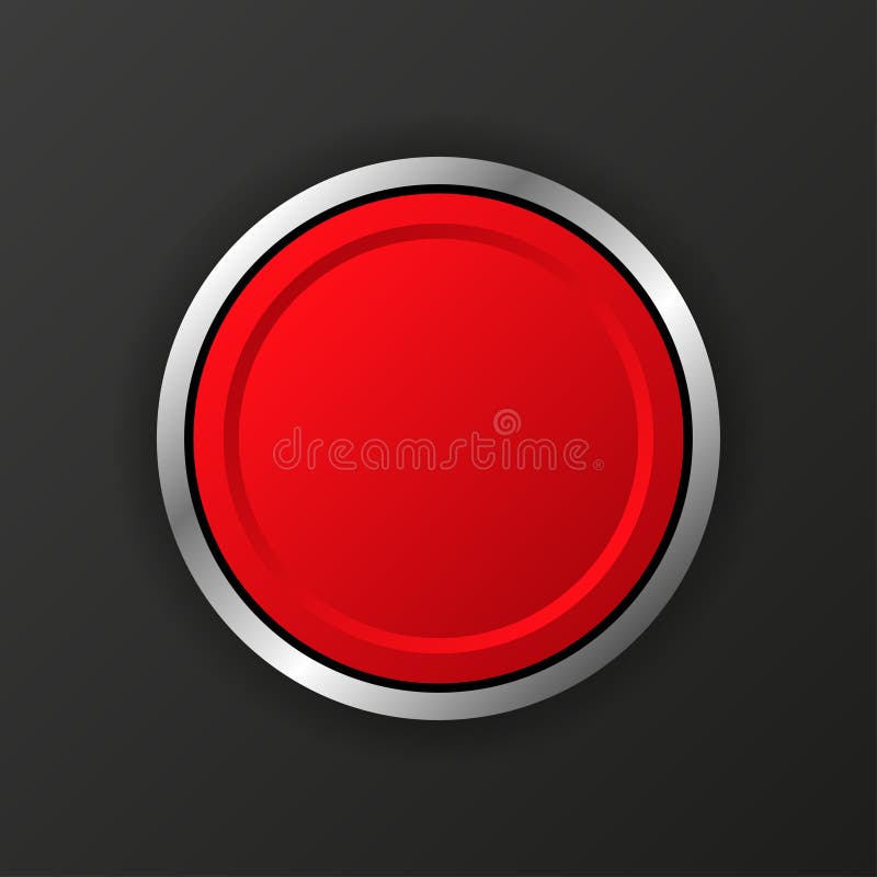 3D Realistic Button on Black Background. Vector Illustration. Stock ...