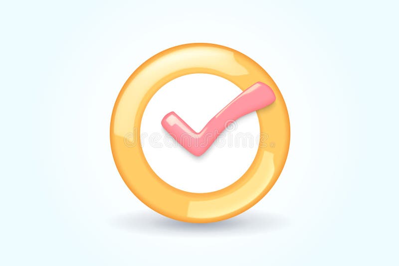 3D Realistic Check Mark Button Vector Illustration Stock Vector ...