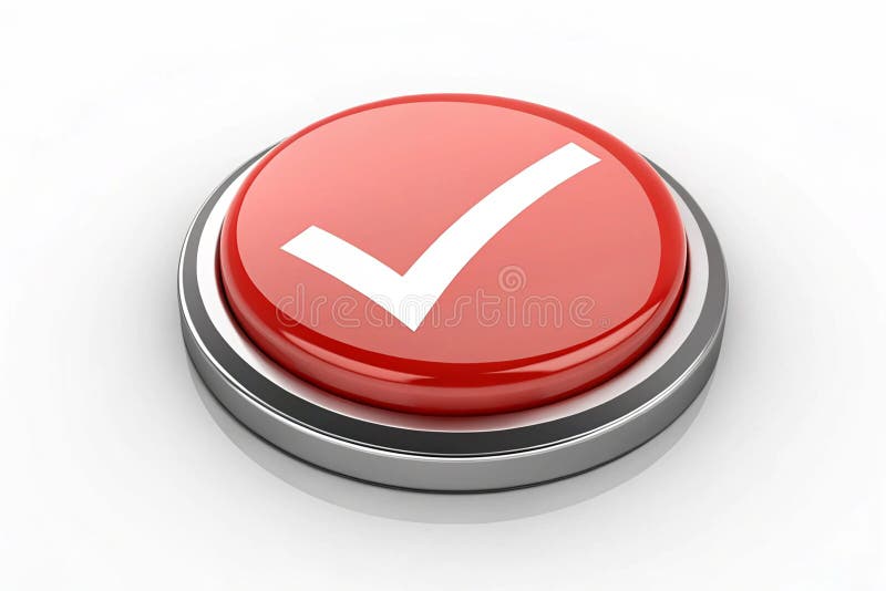 3D Realistic Check Mark Button Illustration Stock Illustration ...