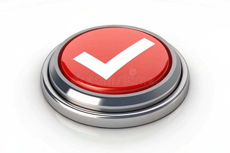 3D Realistic Check Mark Button Illustration Stock Illustration ...