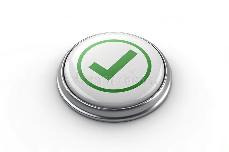 3D Realistic Check Mark Button Illustration Stock Illustration ...