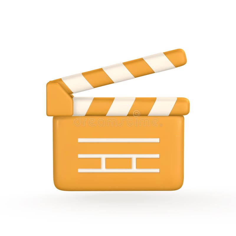 3d Realistic Clapperboard. Movie Clapper Board in Plastic Cartoon Style ...