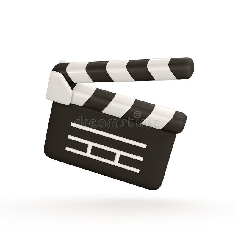 3d Realistic Clapperboard. Movie Clapper Board in Plastic Cartoon Style ...