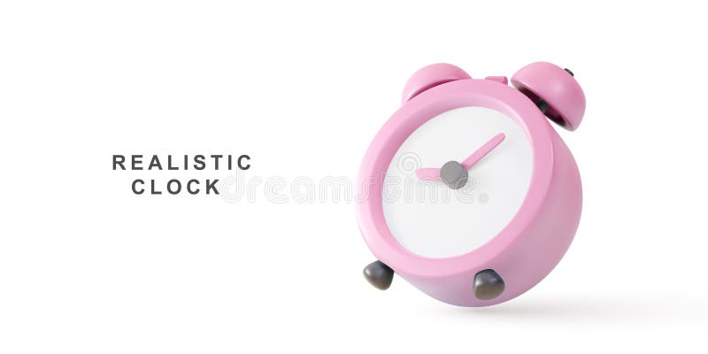 3d Realistic Clock. Vector Illustration Stock Vector - Illustration of ...