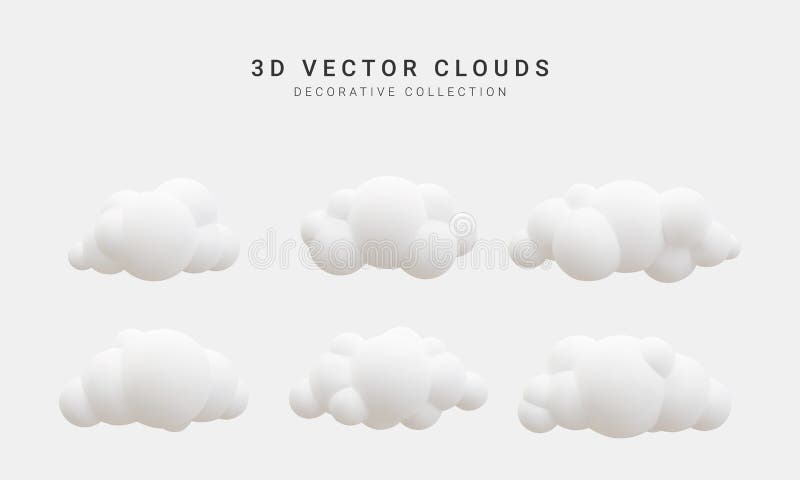 3d Realistic Clouds Collection. Vector Illustration Stock Vector ...
