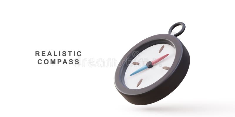 Realistic compass stock illustration. Illustration of hand - 67866499
