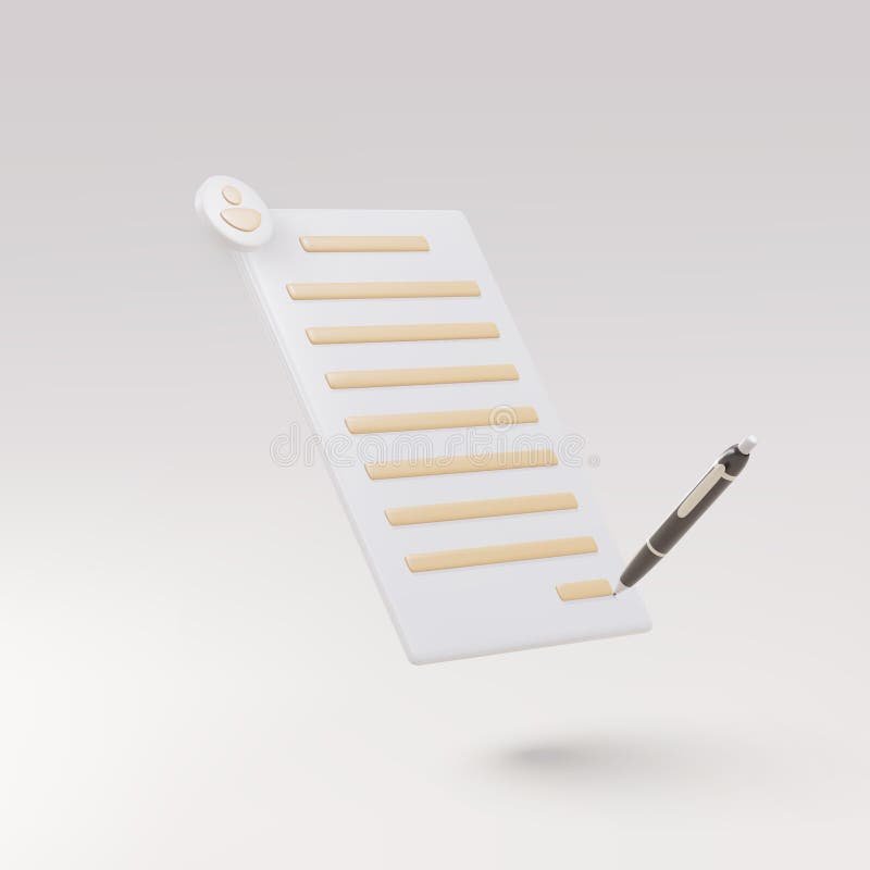 3d Realistic Copywriting, Writing Icon. Document and Pens. Vector ...