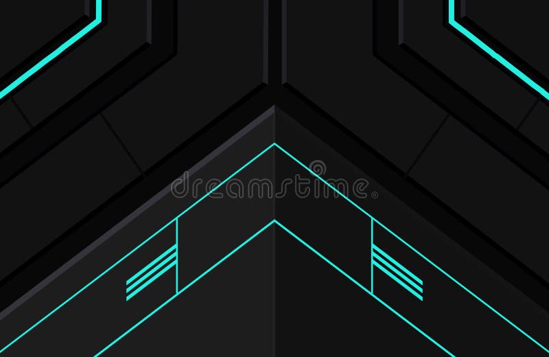 3d Realistic Dark Techno Background Illustration Abstract Geometric ...