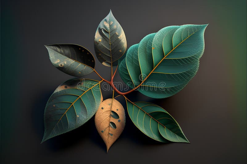 3D Realistic Detailed 3D Leaf. Vector Illustration Stock Illustration ...