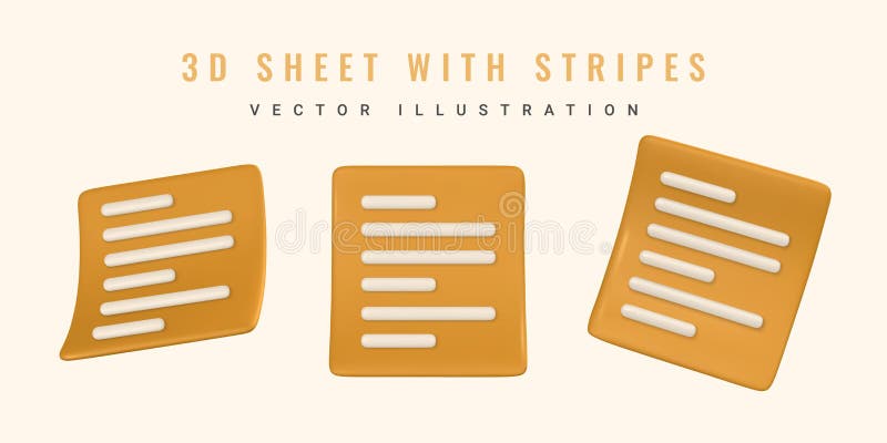 3d Realistic Document. Paper Sheet. Business Icon Stock Vector ...