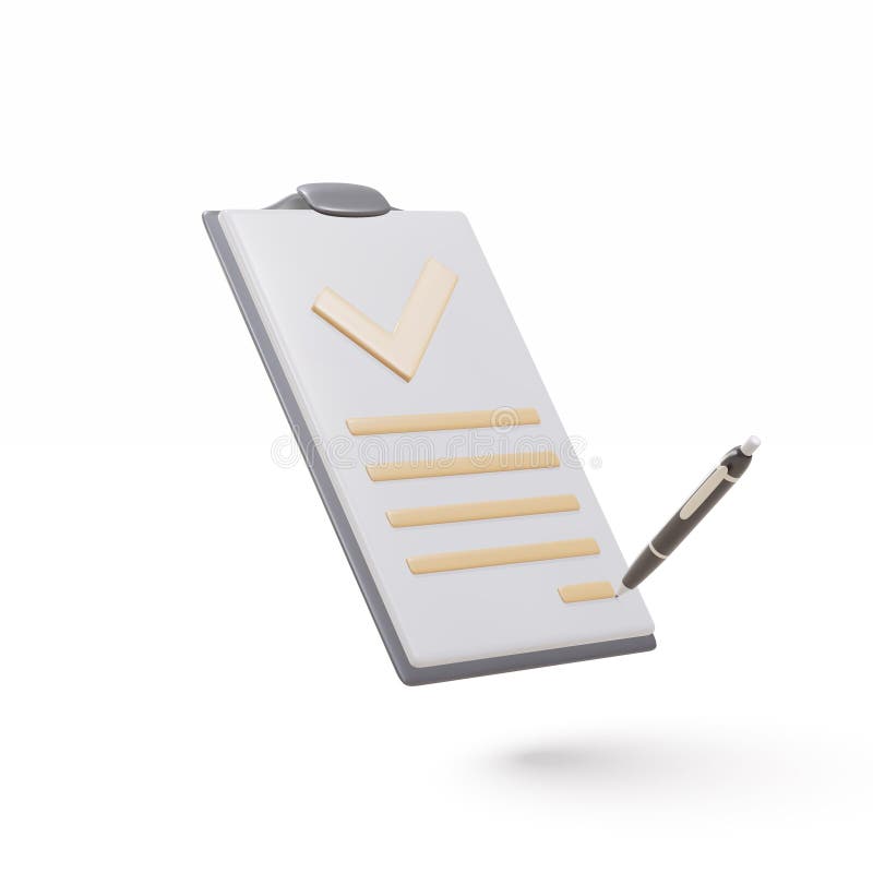 3d Realistic Documents and Pens Icon. Stack of Paper Sheets. a ...