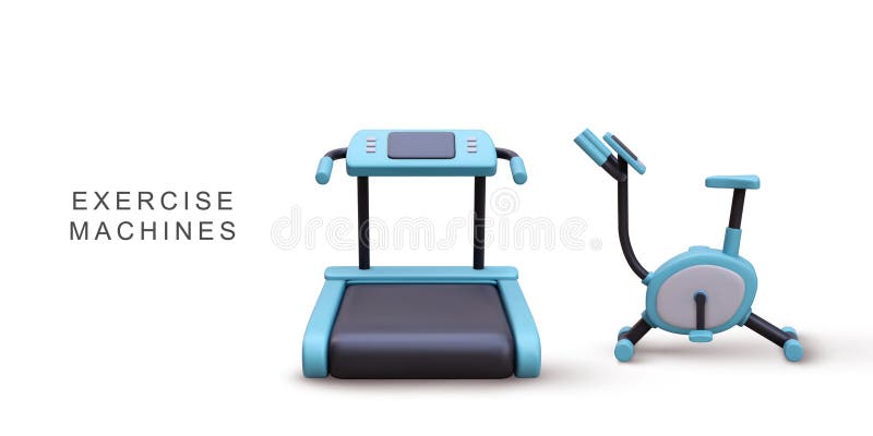 3d Realistic Exercise Machines. Vector Illustration Stock Vector ...