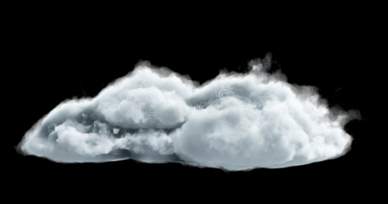 3d Rendering. Realistic Fluffy Dense Clouds on a Black Background ...