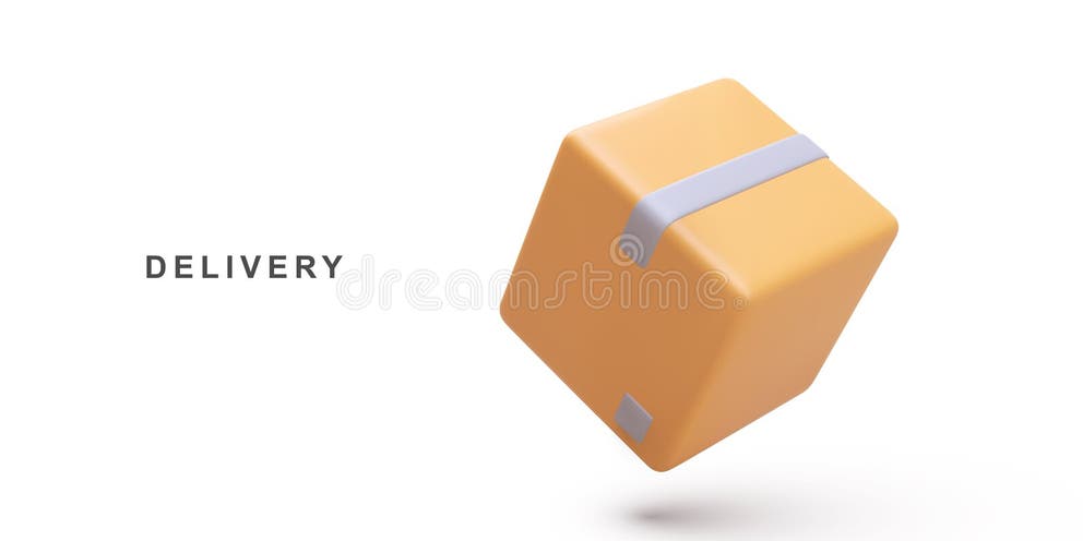 3d Realistic Flying Cardboard Box. Vector Illustration Stock Vector ...