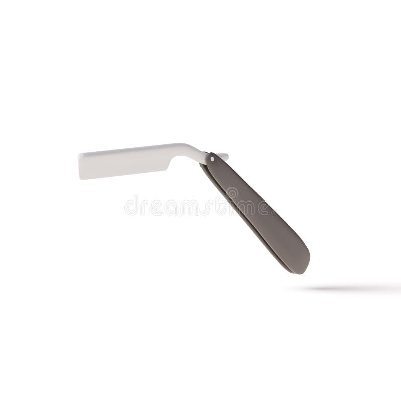 3d Realistic Flying Straight Razor on a White Background. Vector ...