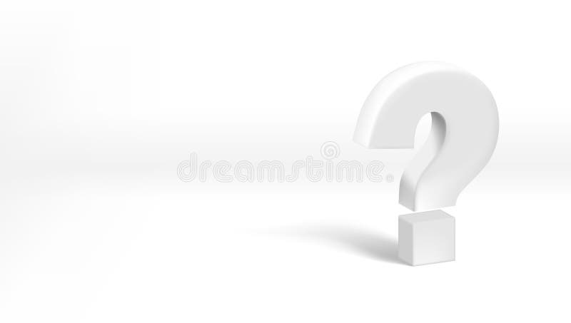 3D Realistic Font White Character Question Sign Stock Illustration ...