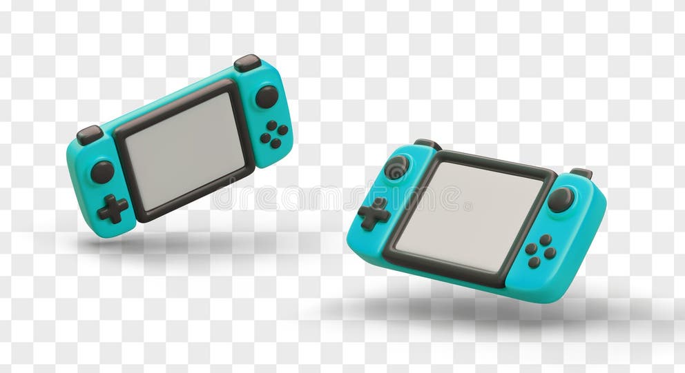 3d Realistic Game Handheld Console in Different Positions for Gamers ...