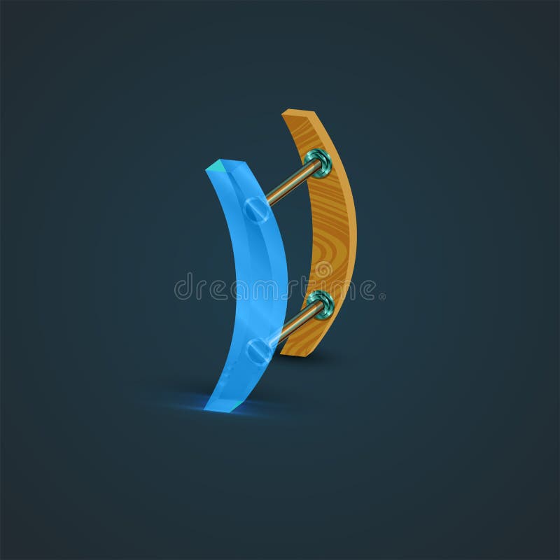 3D, Realistic Glass and Wood Character, Vector Stock Vector ...