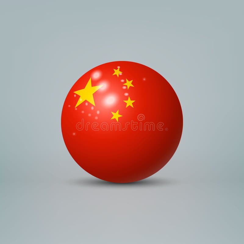 3d Realistic Glossy Plastic Ball or Sphere with Flag of China Stock ...