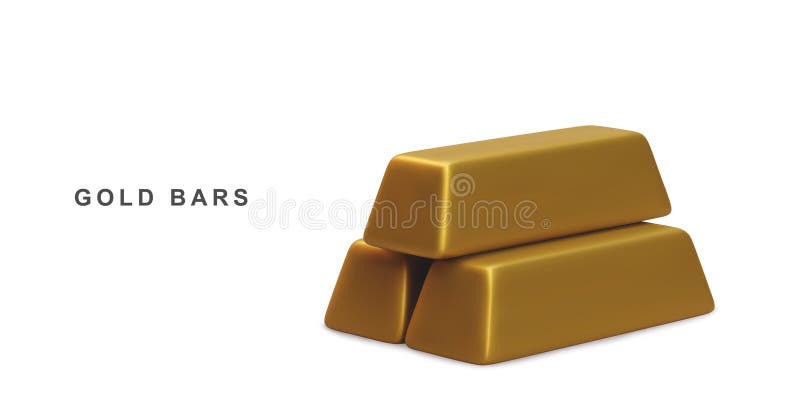 3D Realistic Gold Bars. Vector Illustration Stock Vector - Illustration ...