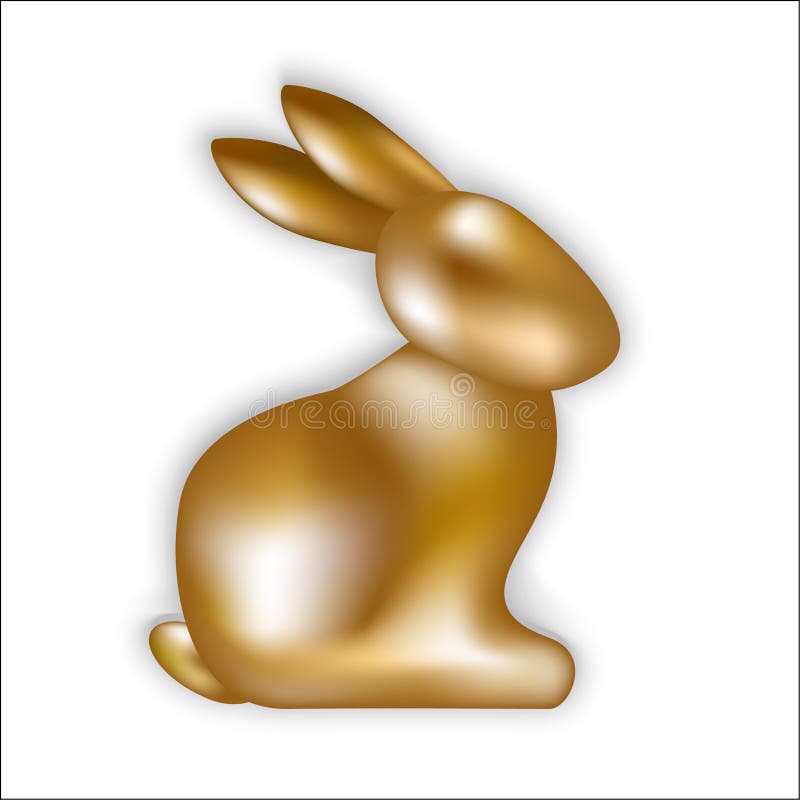 Rabbit in gold icon stock vector. Illustration of child - 19502313